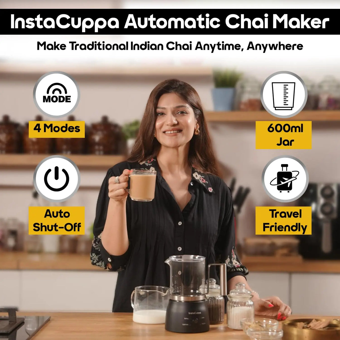 Automatic Chai Maker 400ML with Auto Shut-Off | InstaCuppa